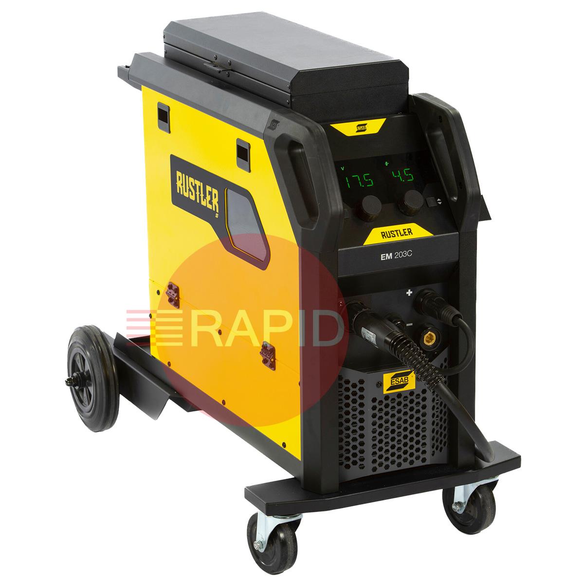 ESAB Rustler EM 203C Compact MIG Inverter Welder Package - 400v, 3ph ...